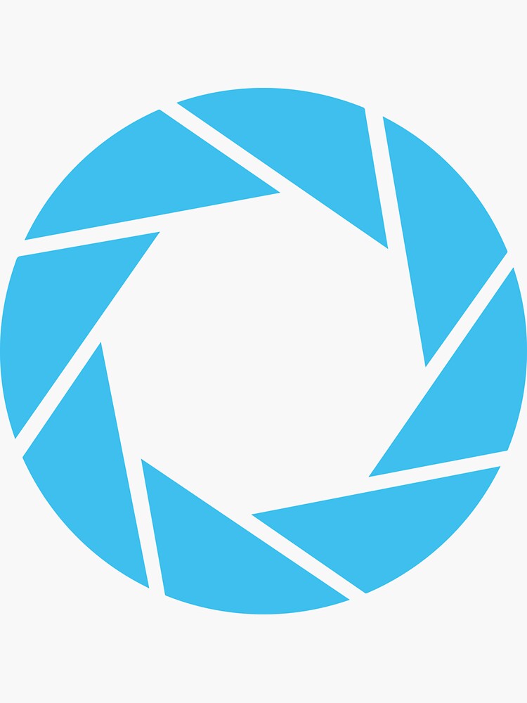 "Aperture Science (Blue)" Sticker for Sale by cassiarose | Redbubble