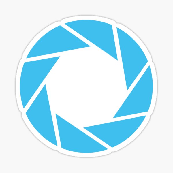 "Aperture Science (Blue)" Sticker for Sale by cassiarose | Redbubble