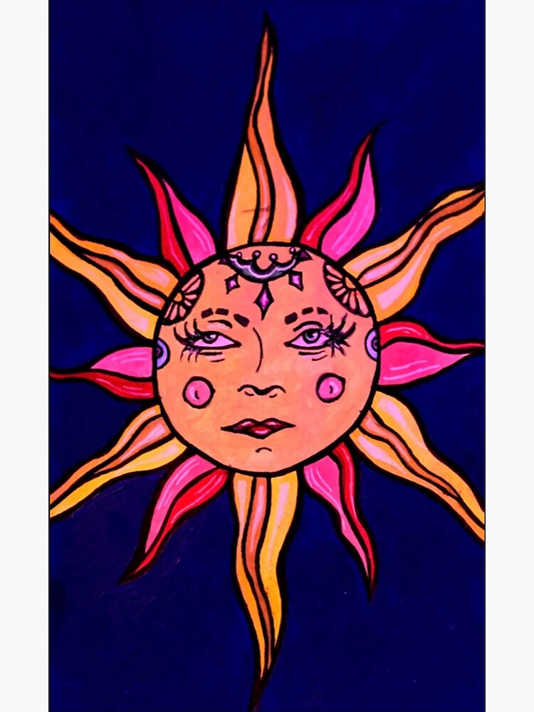 "trippy sun" Sticker by meganartzz | Redbubble
