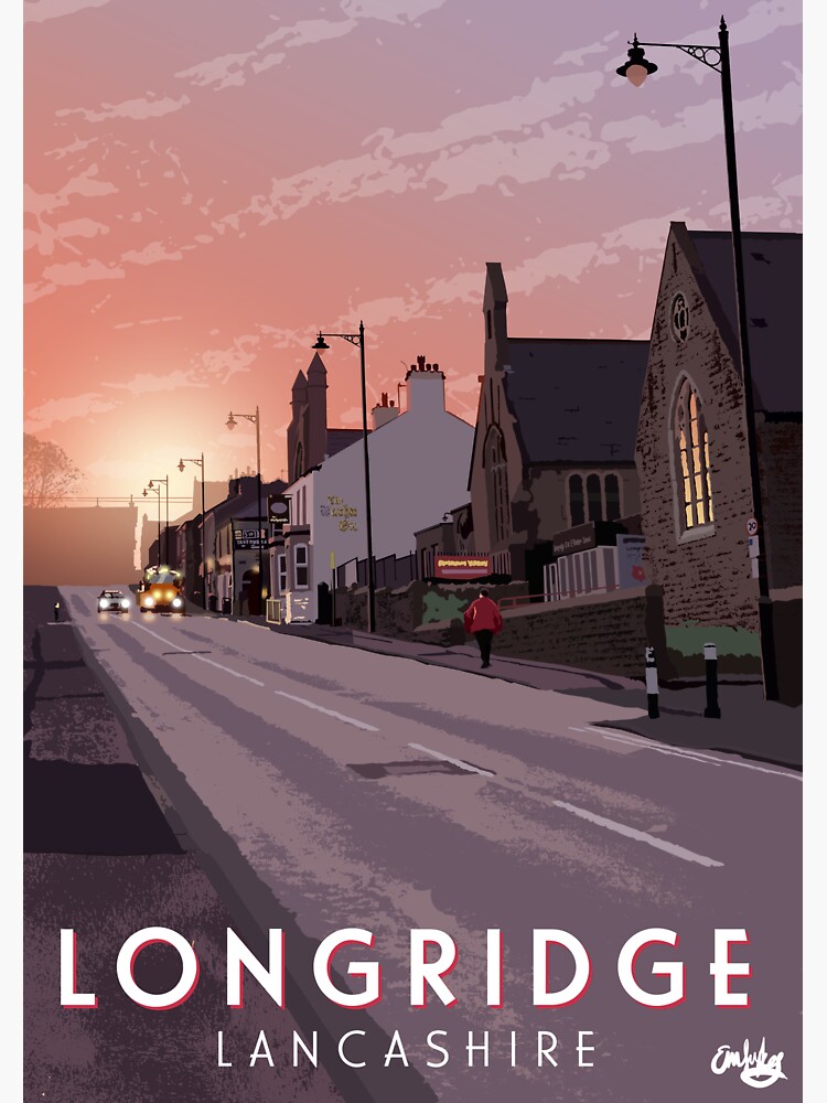 "Berry Lane, Longridge" Sticker for Sale by EmSykesDesigns | Redbubble