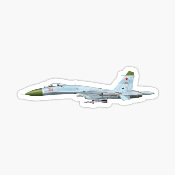 "Sukhoi Su-27 Flanker" Sticker by d3noob | Redbubble