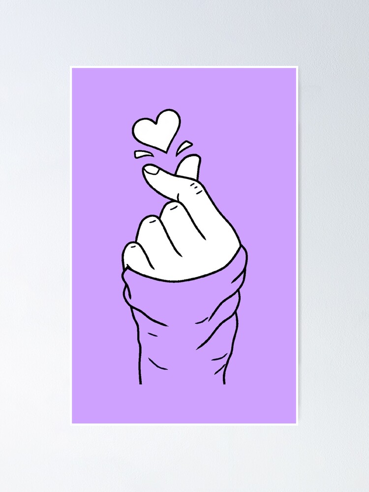 Póster «Lindo corazón coreano -Pastel violeta» de Iloontjeboontje ...