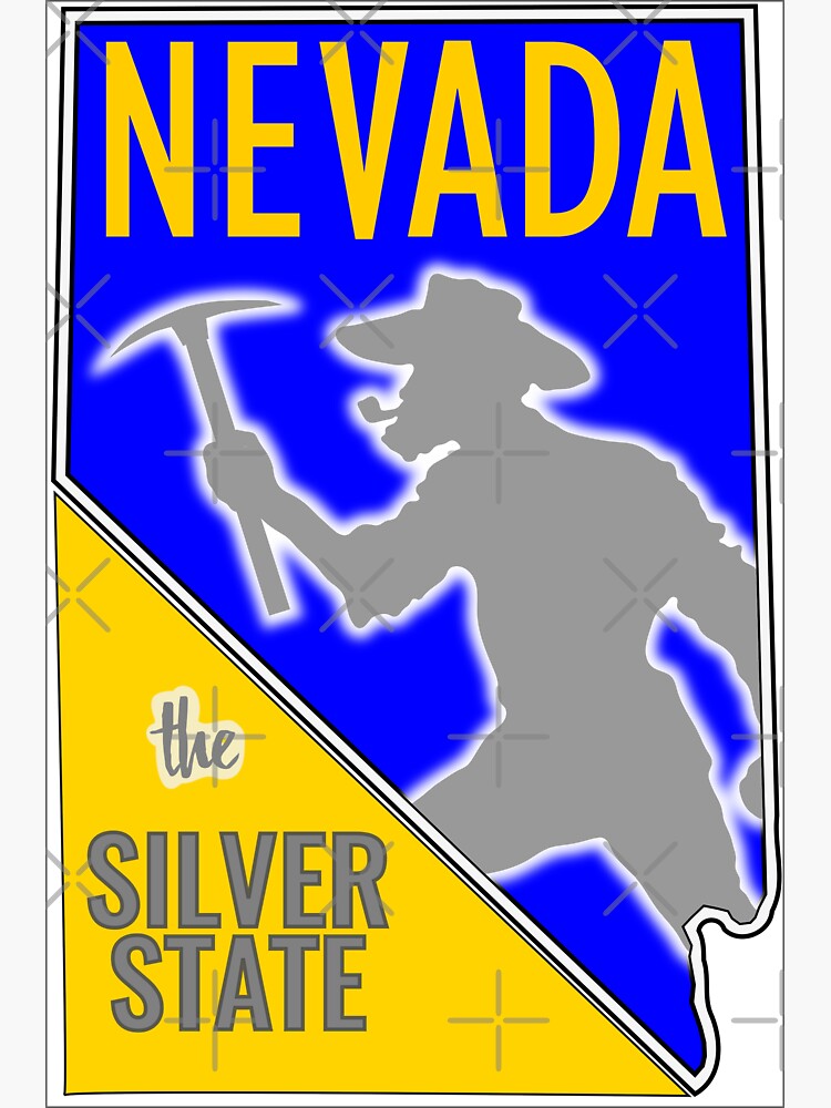 "Nevada - the Silver State" Sticker by ladyjanegraphic | Redbubble
