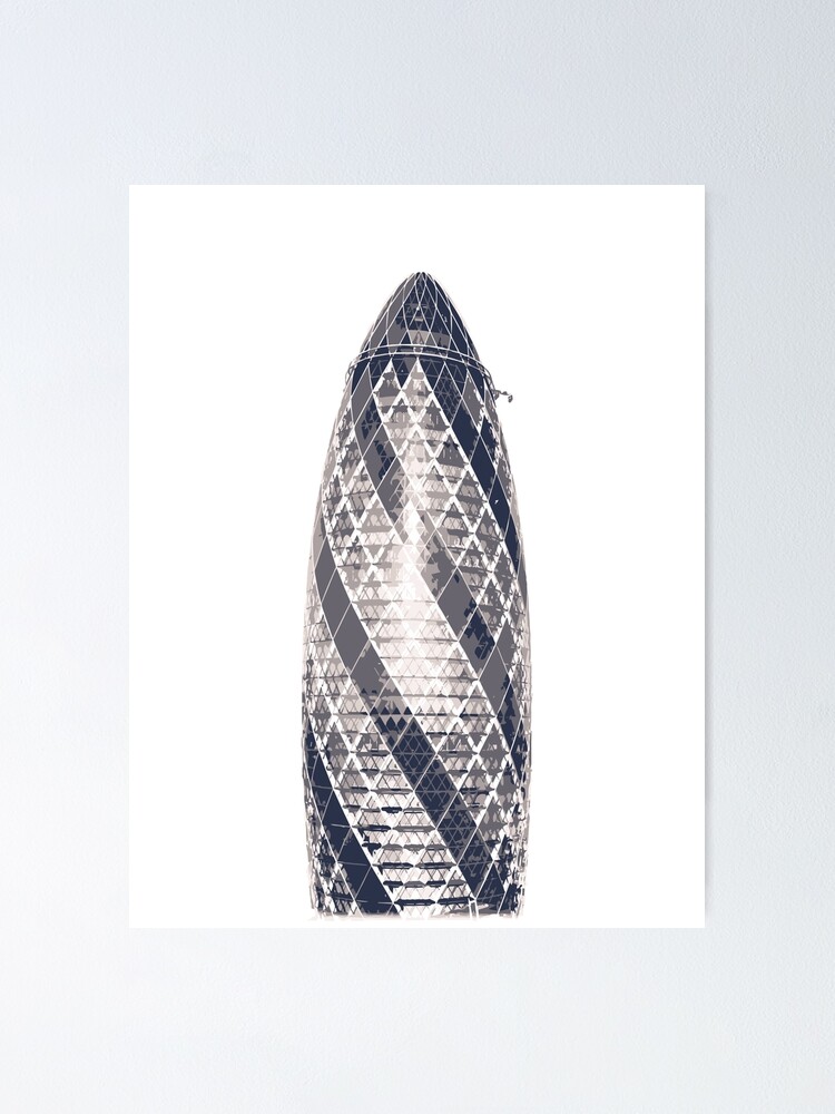 "London - The Gherkin minimal, UK" Poster by ArchiCrumbs | Redbubble