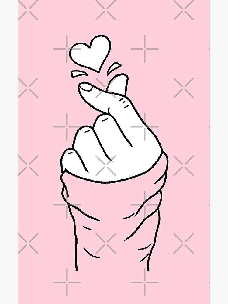"Cute Korean heart -Pastel pink" Art Print by Iloontjeboontje | Redbubble