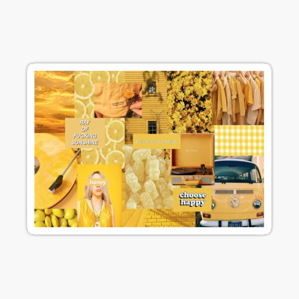 "Yellow aesthetic collage" Sticker by Als10806 | Redbubble