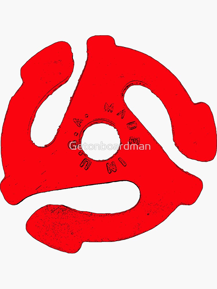 "45 Record Adapter (Red)" Sticker for Sale by Getonboardman | Redbubble