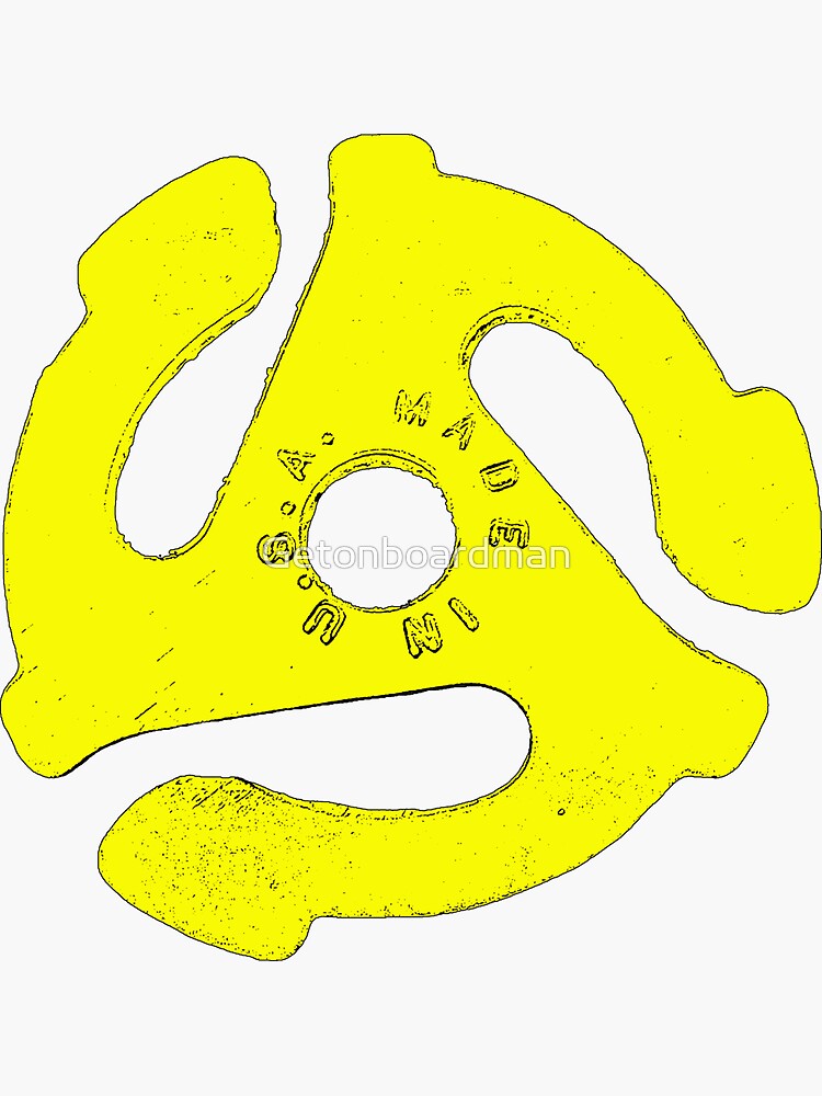"45 Records Adapter (Yellow)" Sticker for Sale by Getonboardman | Redbubble
