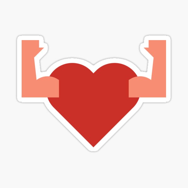 "Open Arms Heart Muscle Arms Valentines Day" Sticker for Sale by ...