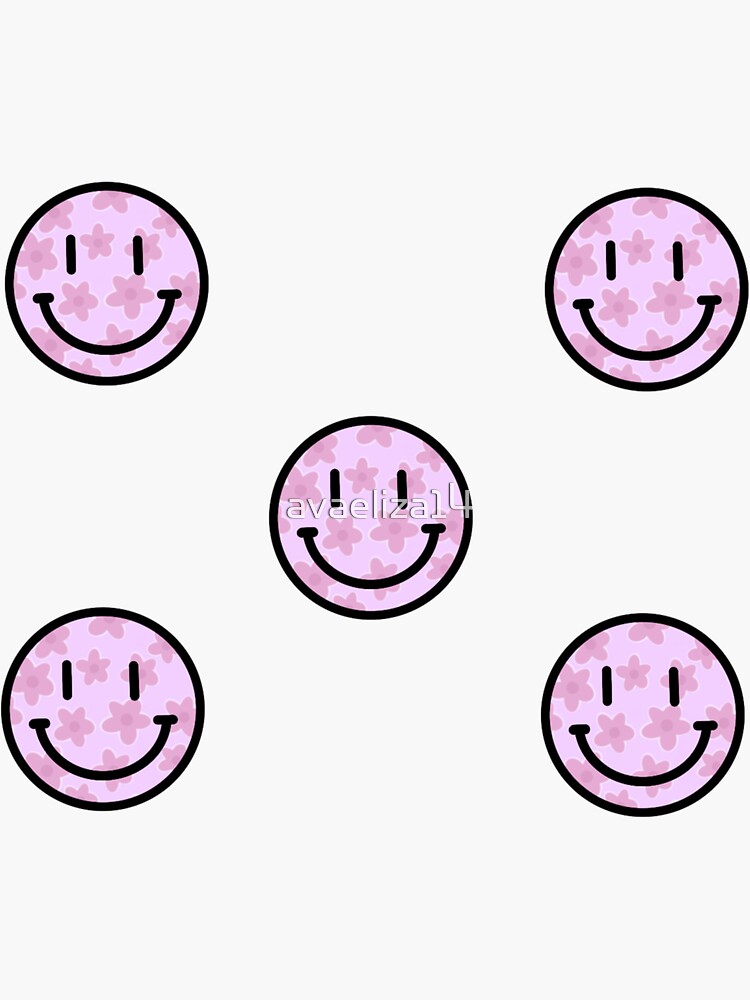 "Flower smiley face" Sticker for Sale by avaeliza14 | Redbubble