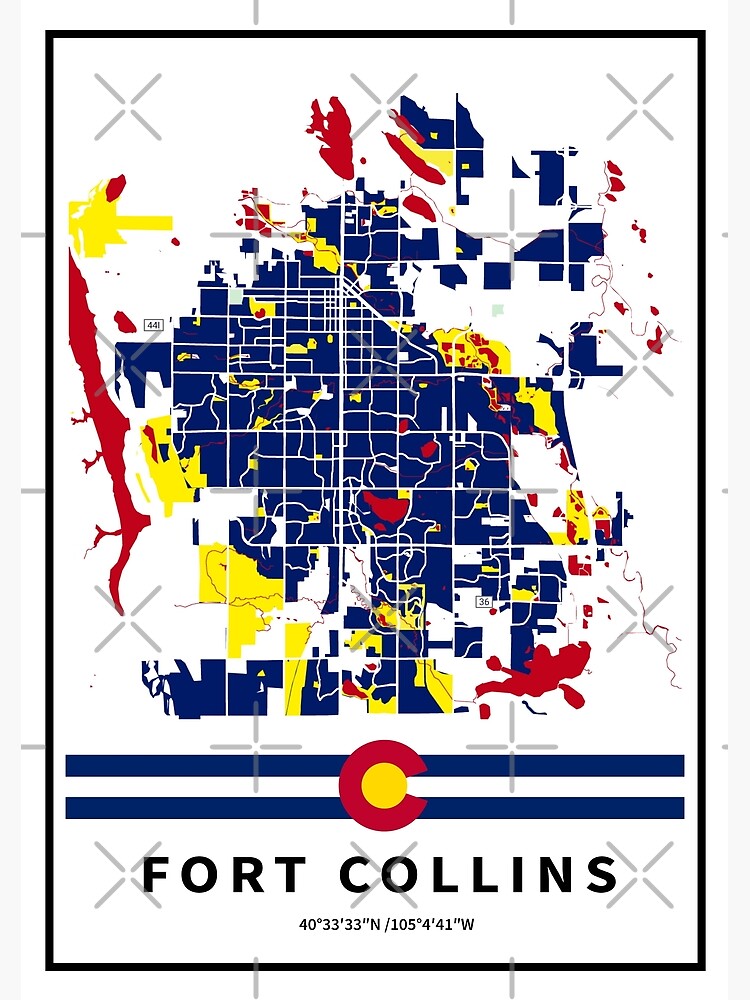 "Fort Collins - Colorado - City Street Map" Poster by rhserra | Redbubble