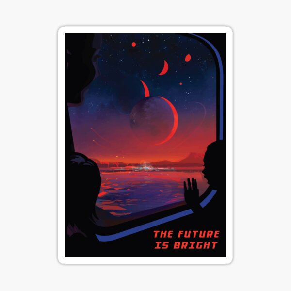 "retro science fiction design the future is bright" Sticker for Sale by ...
