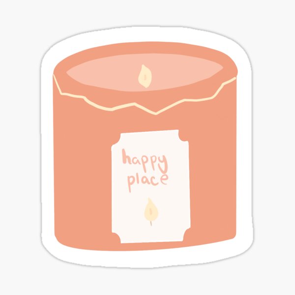 "Happy Place Candle" Sticker for Sale by alhstickers | Redbubble