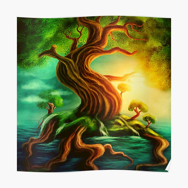 "Tree of life - Twisted Tree of Life With Roots" Poster by GoldfishEast ...