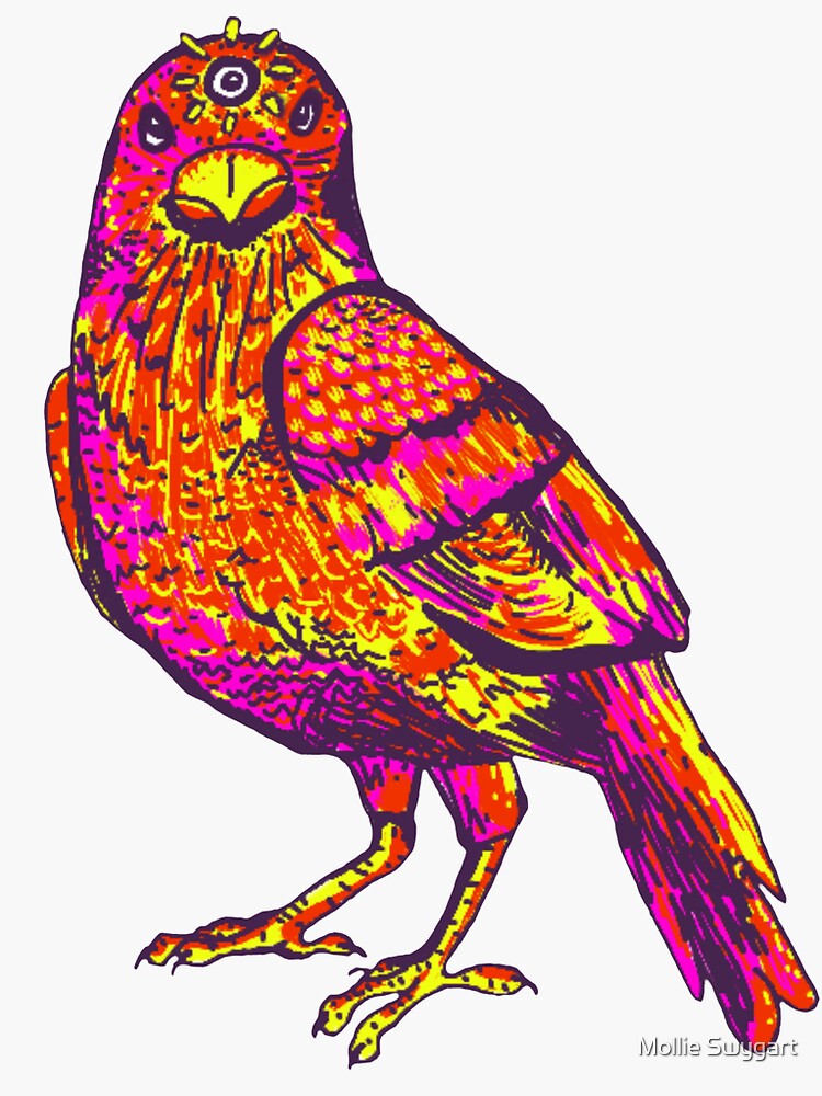 "A Trippy Crow" Sticker for Sale by Mollie Swygart | Redbubble