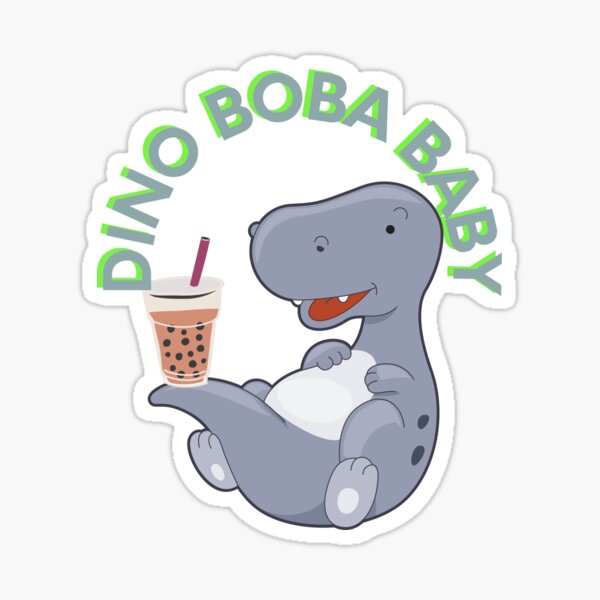 "Dino Boba Baby" Sticker for Sale by GleamingGiant | Redbubble