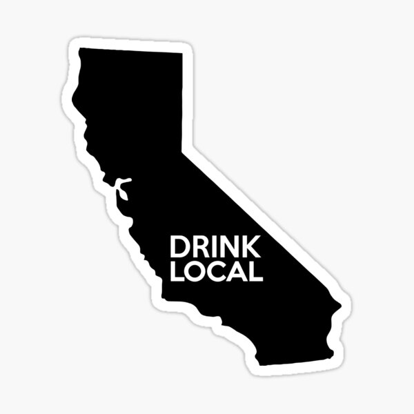 "California Drink Local CA" Sticker by mindofstate | Redbubble