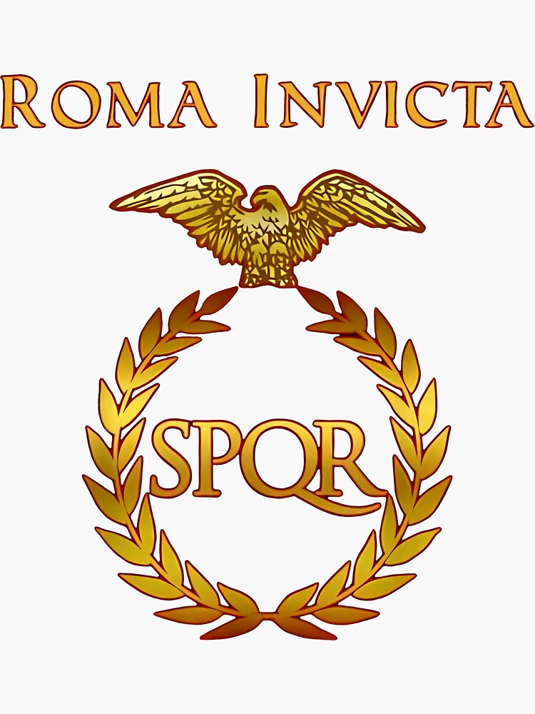 "Roma Invicta SPQR T-Shirt Rome Roman Empire Latin " Sticker for Sale ...