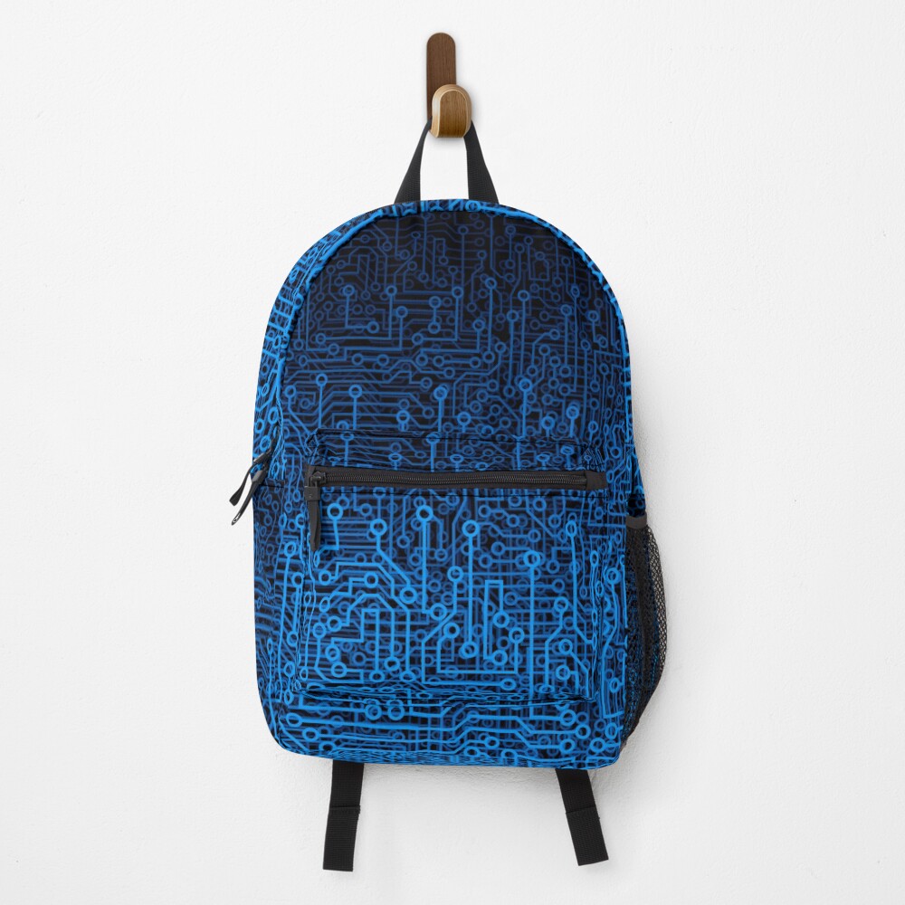 "Reboot III BLUE Computer Circuit Board Pattern" Backpack for Sale by ...