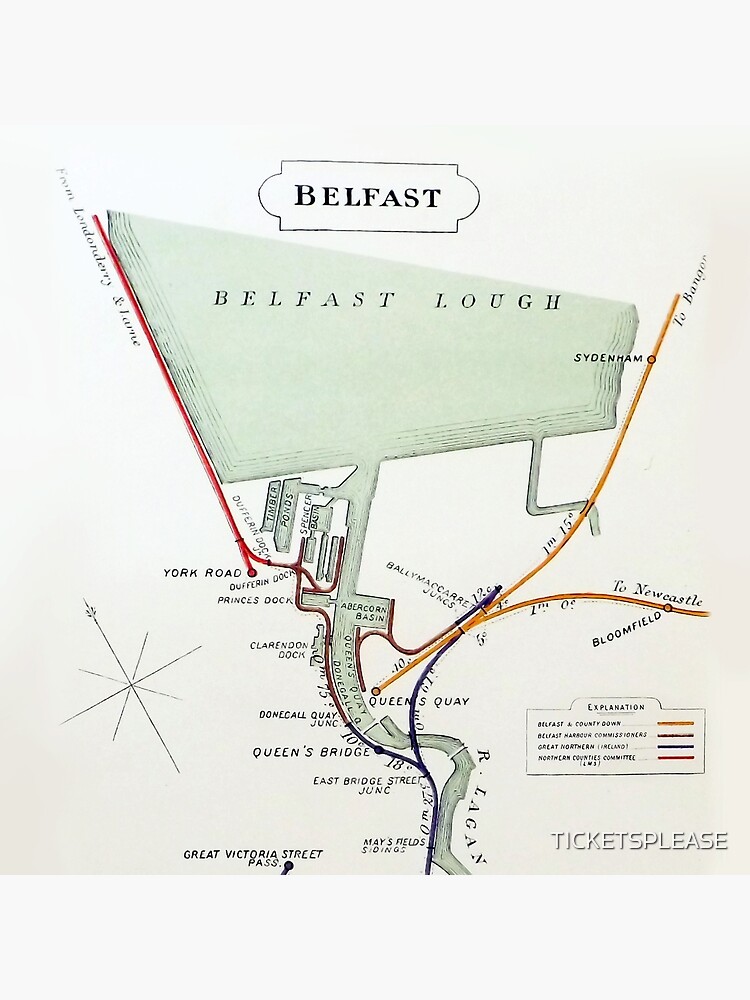 "1928 RAILWAY MAP OF BELFAST DOCKS" Poster by TICKETSPLEASE | Redbubble