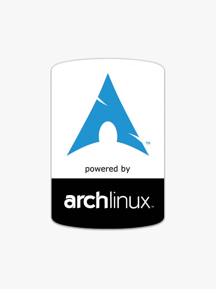 "powered by arch" Sticker for Sale by Jugulaire | Redbubble
