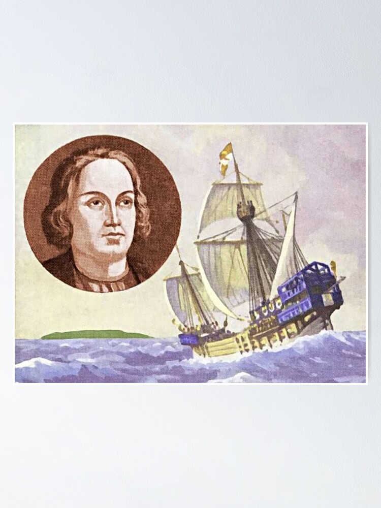 "Voyage with Santa Maria on purple ocean" Poster for Sale by ...