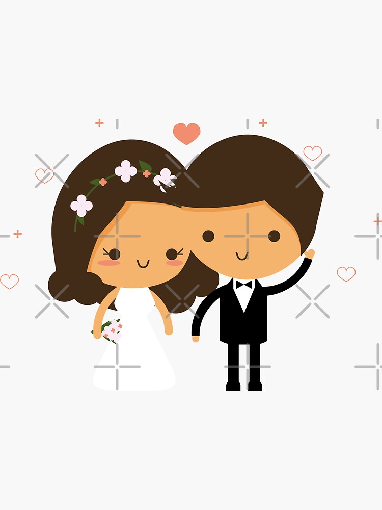 "wedding couple" Sticker for Sale by DPdara | Redbubble