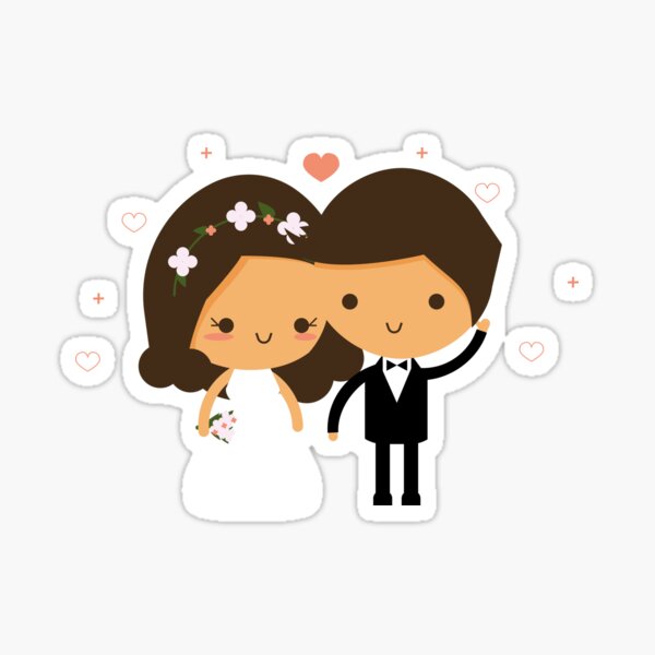 "wedding couple" Sticker for Sale by DPdara | Redbubble