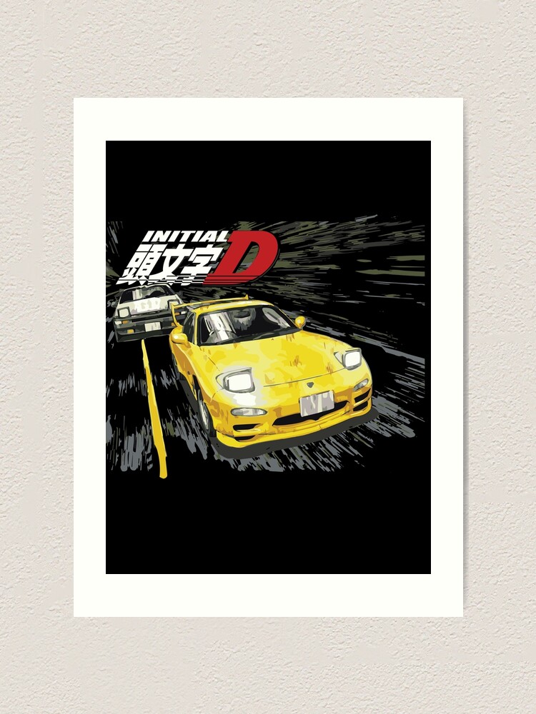 "Initial D - Mountain Drift Racing Tandem fd3s vs AE86" Art Print for ...