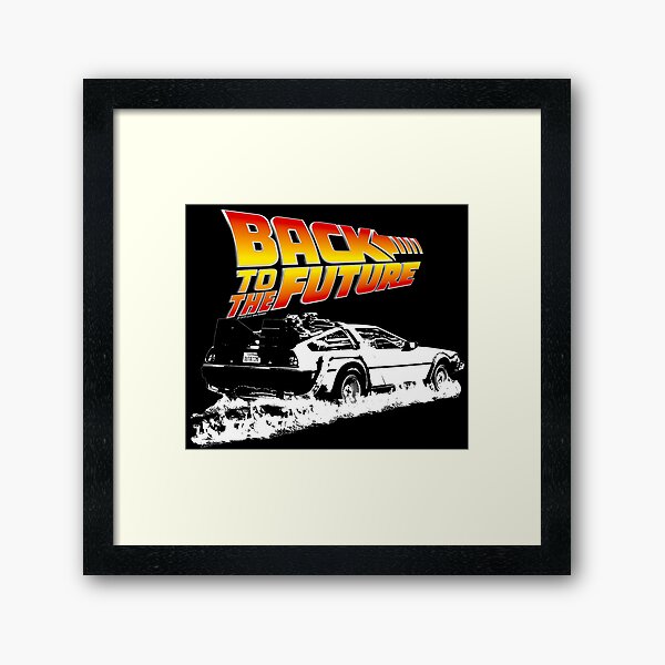 "Back to the Future - DeLorean Fire Tracks White Stencil Fan Art ...