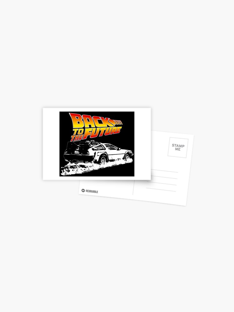 "Back to the Future - DeLorean Fire Tracks White Stencil Fan Art ...
