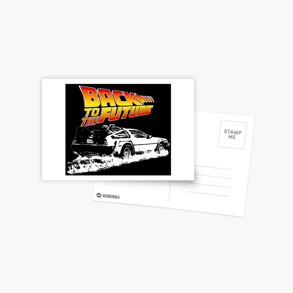 "Back to the Future - DeLorean Fire Tracks White Stencil Fan Art ...