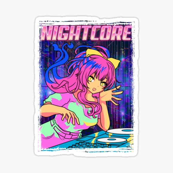 "Aesthetic Nightcore Japanese Music Anime Girl EDM" Sticker for Sale by ...