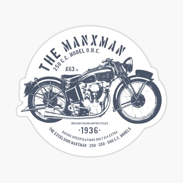 "The Excelsior Manxman T-shirt" Sticker for Sale by Double Knocker ...