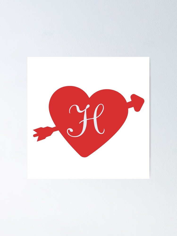 Póster «Corazón rojo con la letra H» de shihaams | Redbubble