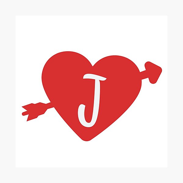 Lámina fotográfica «Corazón rojo con la letra J» de shihaams | Redbubble