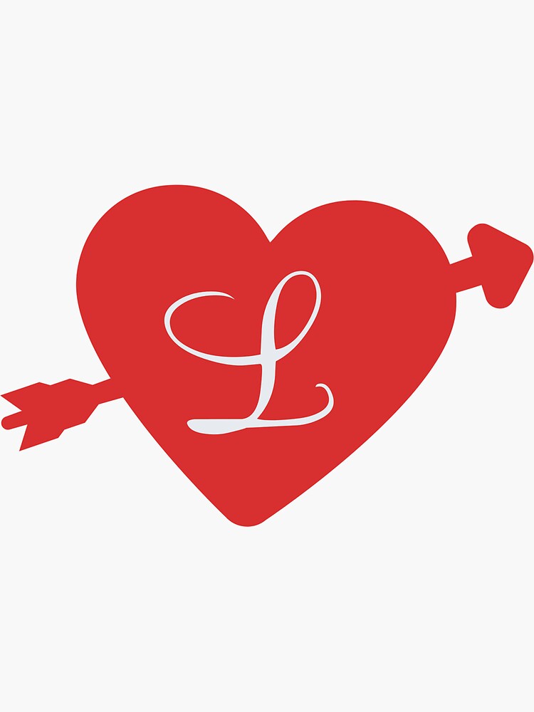 Pegatina «Corazón rojo con la letra L» de shihaams | Redbubble