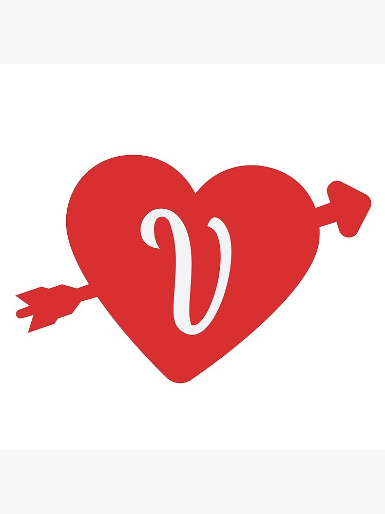 Póster «Corazón rojo con la letra V» de shihaams | Redbubble