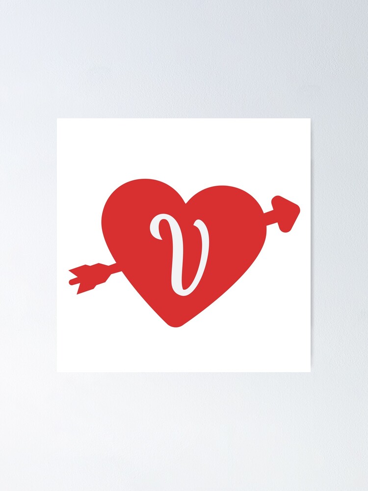 Póster «Corazón rojo con la letra V» de shihaams | Redbubble