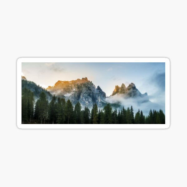 "Forest Mountain Range Sunrise Landscap" Sticker by paradiskt | Redbubble
