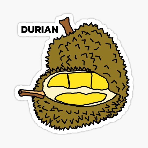 "Durian" Sticker for Sale by Sean-Evans | Redbubble