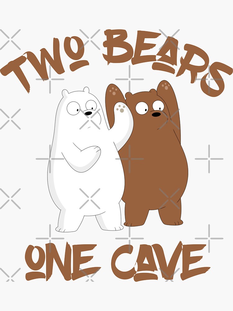 "2 BEARS 1 CAVE | Two Bears, One Cave" Sticker for Sale by VintagePrada ...