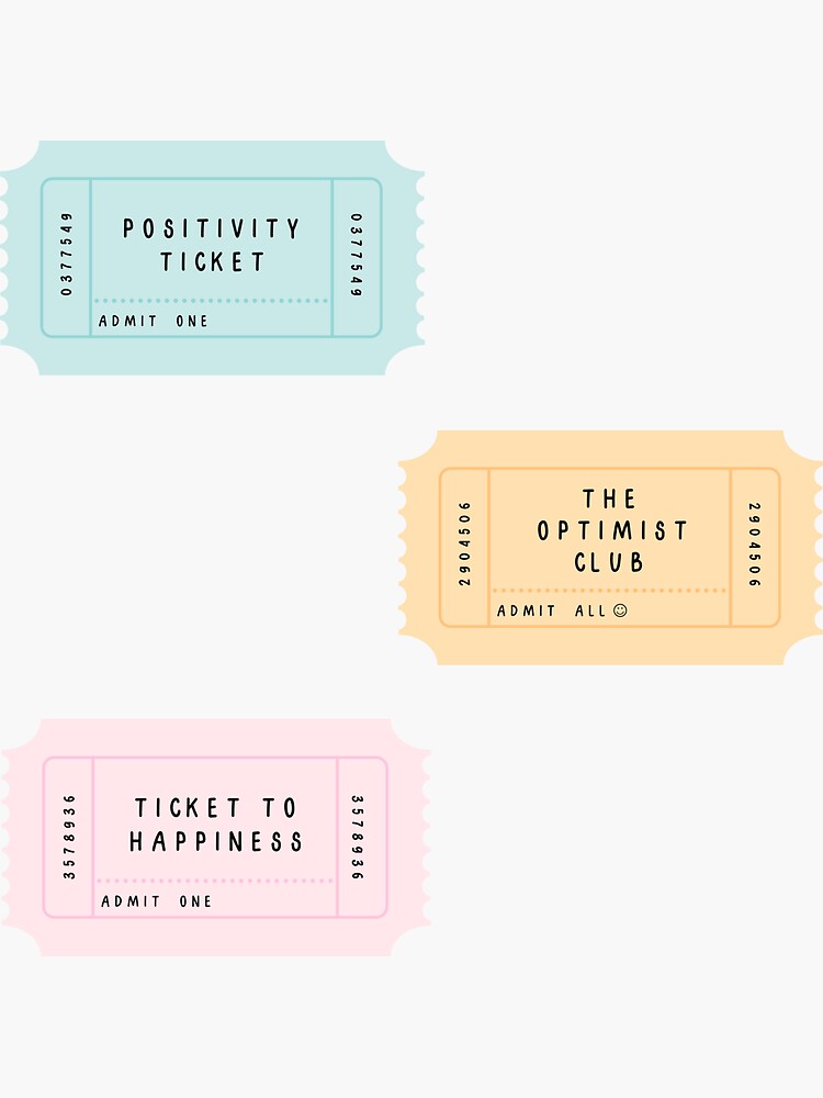 "Look On The Bright Side Ticket Pack" Sticker for Sale by alwayselle ...