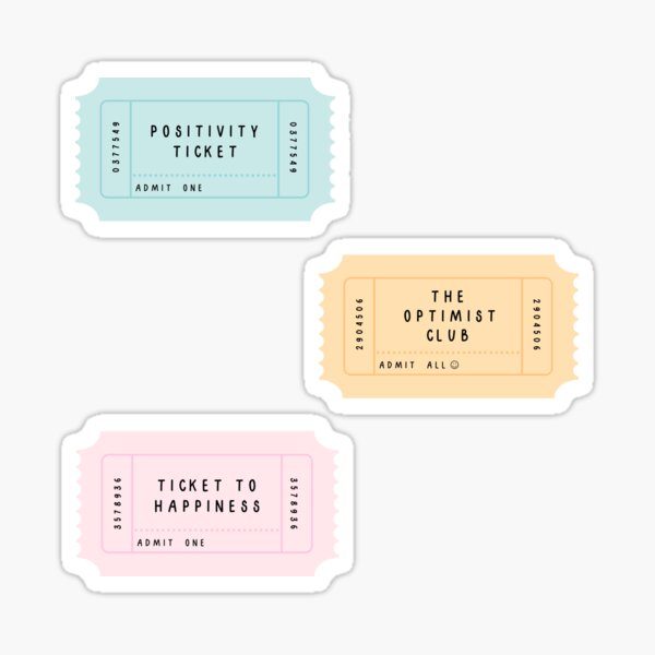 "Look On The Bright Side Ticket Pack" Sticker for Sale by alwayselle ...