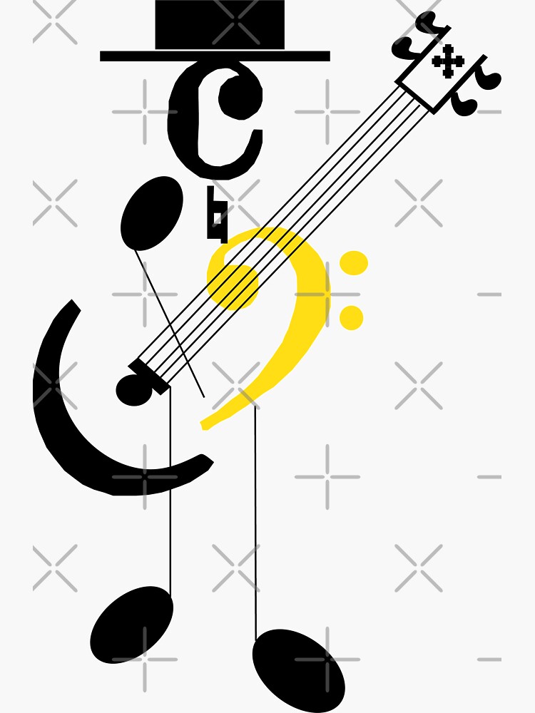 "Funny Bass Guitar Clef Rest Symbol" Sticker for Sale by iTrending ...