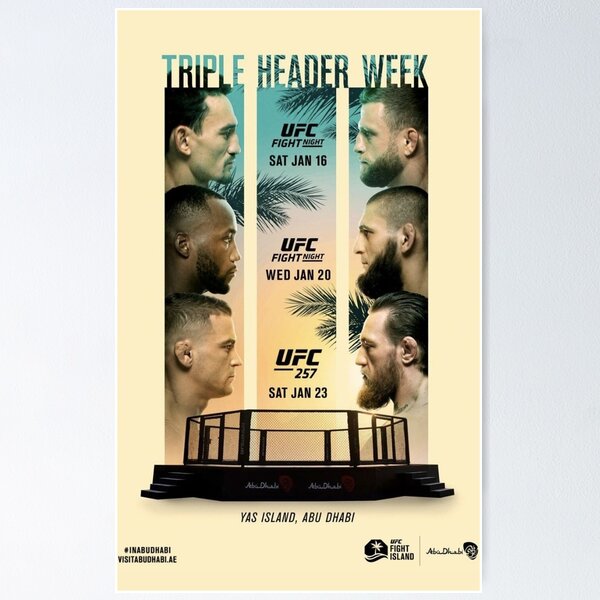 "Limited Edition UFC Fight Island Triple Header Official Event Poster ...