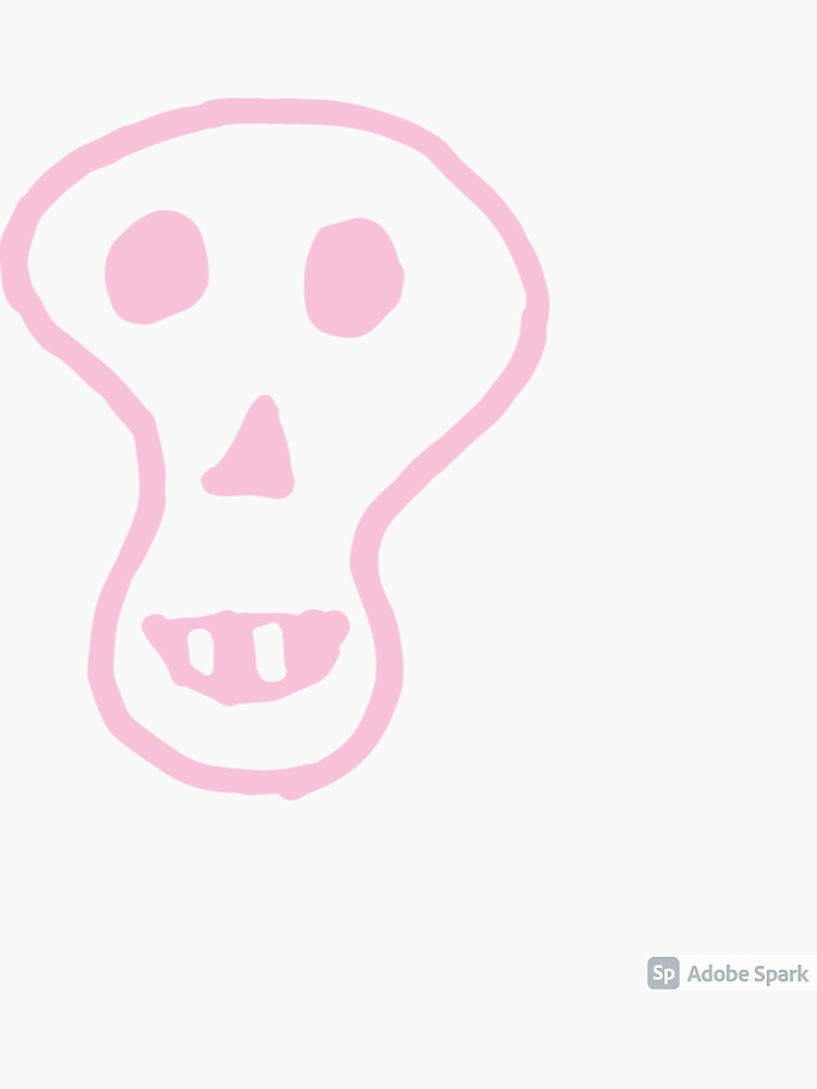 "Cute Pink Drawn Skull" Sticker for Sale by oliviapiggott | Redbubble