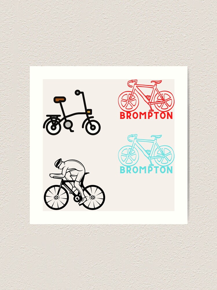 "Brompton vintage racing green sticker pack " Art Print by Wassimskills | Redbubble