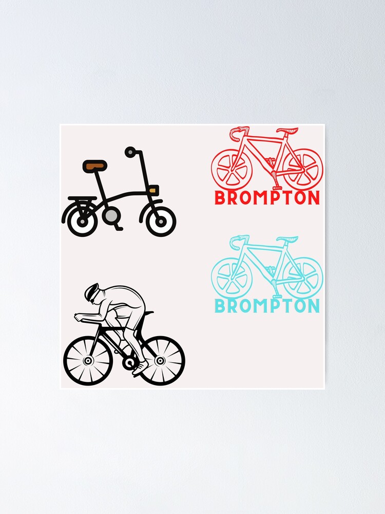 "Brompton vintage racing green sticker pack " Poster for Sale by Wassimskills | Redbubble