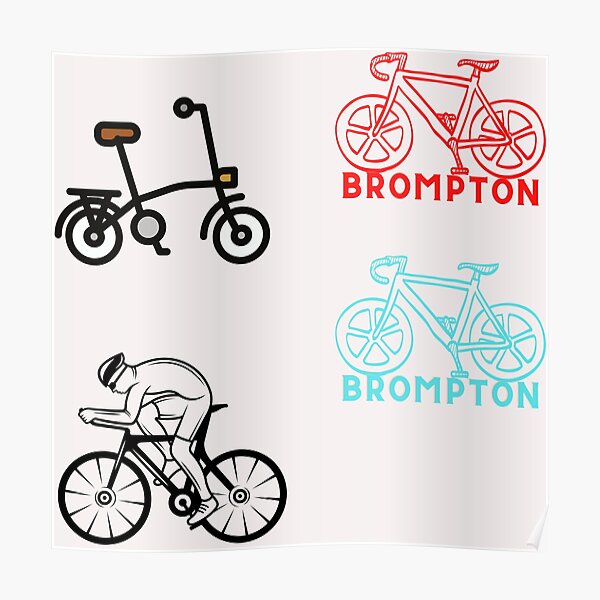 "Brompton vintage racing green sticker pack " Poster for Sale by Wassimskills | Redbubble